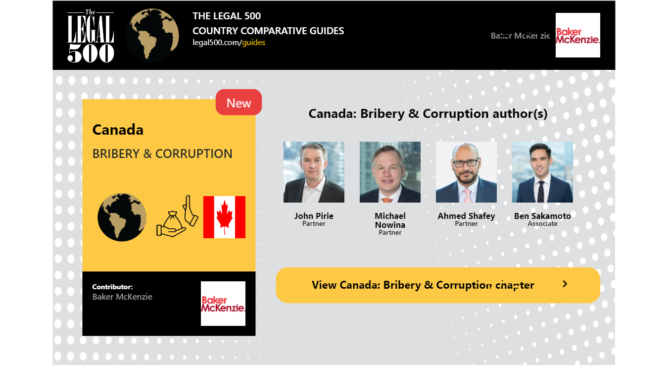 Canada: Bribery & Corruption – Country Comparative Guides