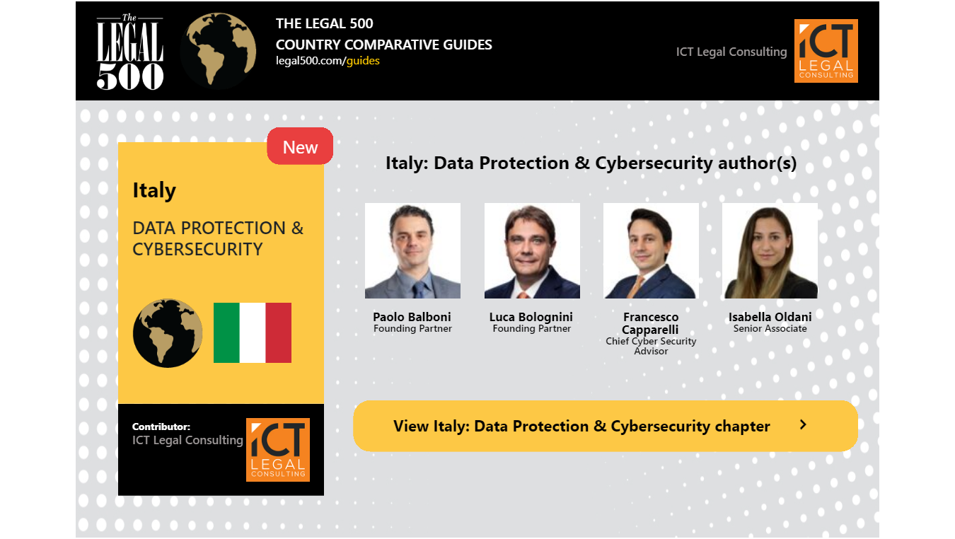 Italy: Data Protection & Cybersecurity – Country Comparative Guides