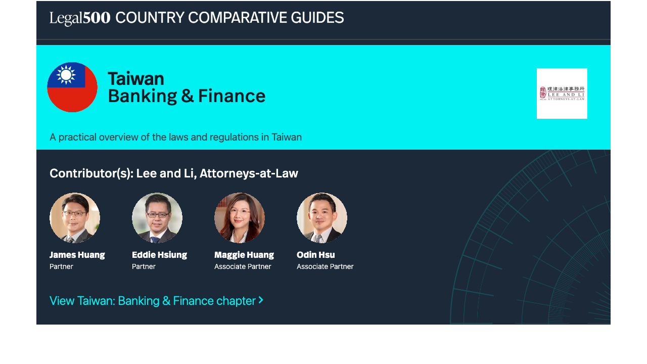 Taiwan: Banking & Finance – Country Comparative Guides