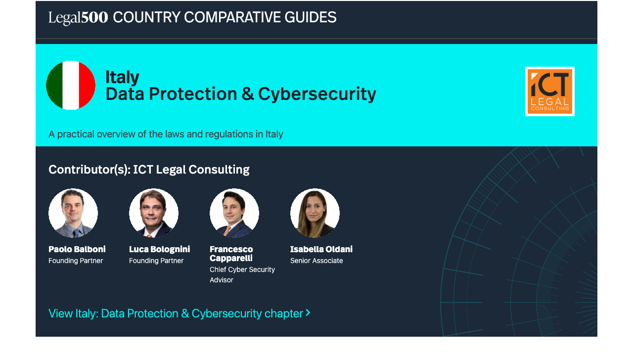 Italy: Data Protection & Cybersecurity – Country Comparative Guides