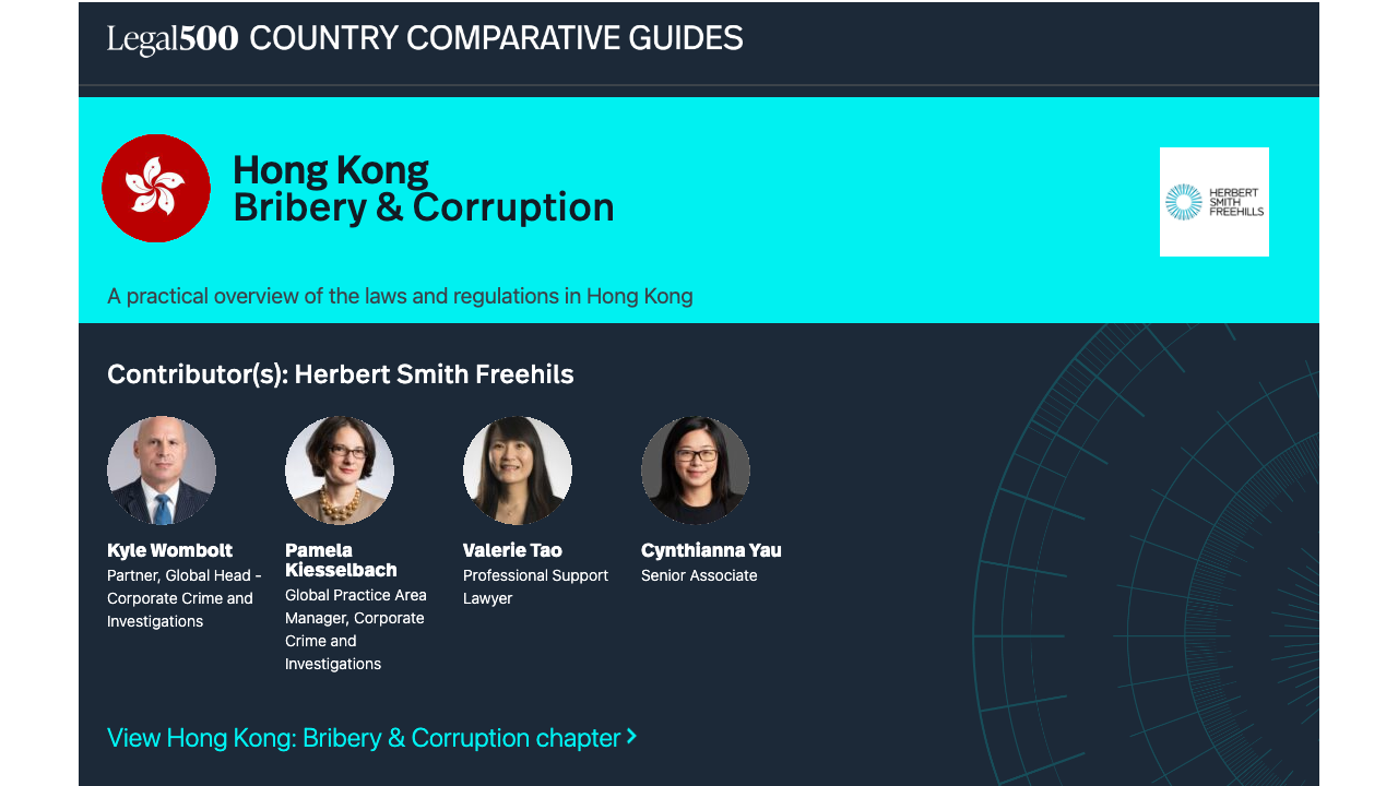 Hong Kong: Bribery & Corruption – Country Comparative Guides