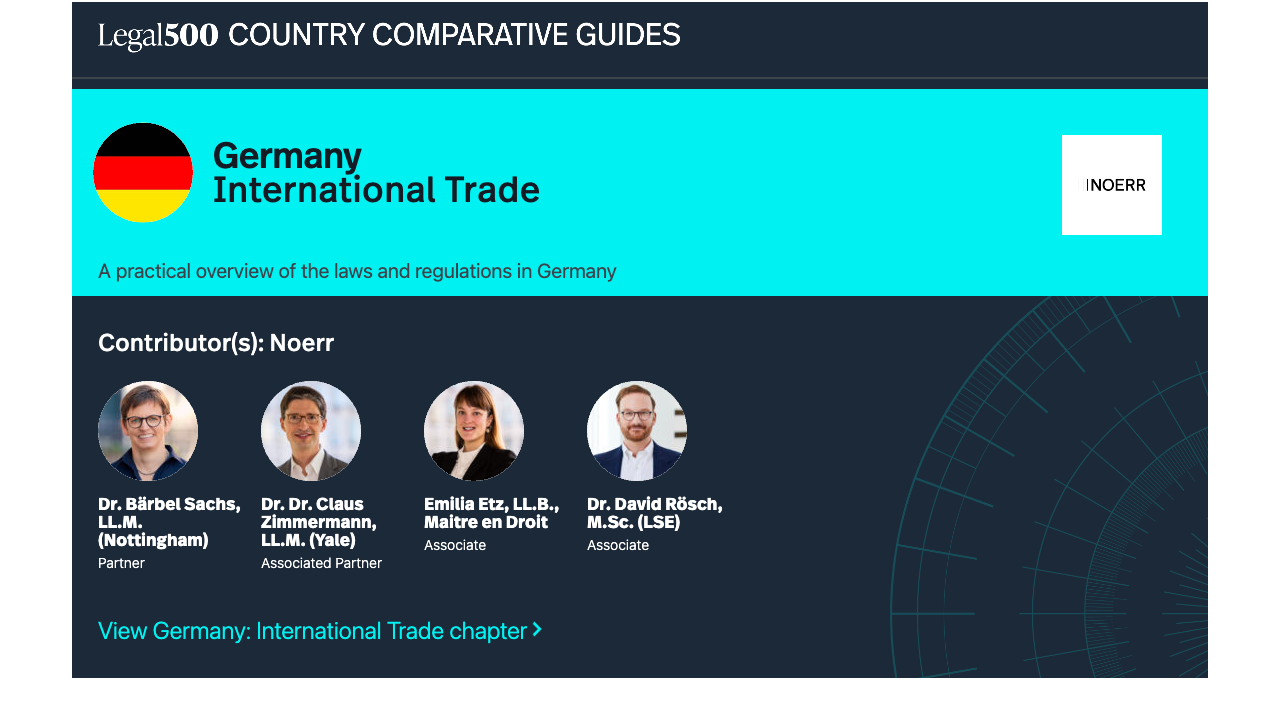 Germany: International Trade – Country Comparative Guides