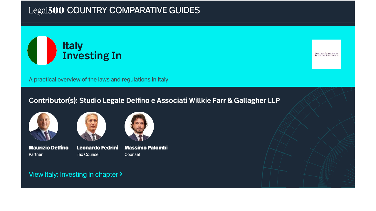 Italy: Investing In – Country Comparative Guides