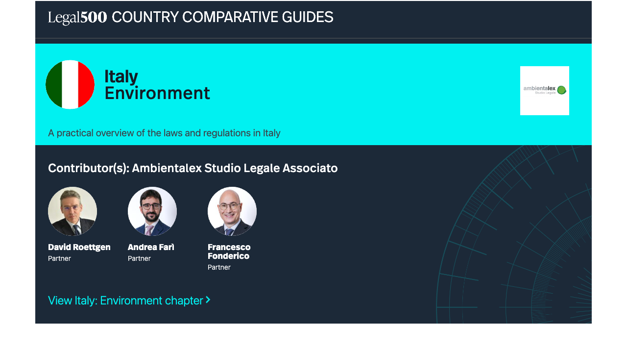 Italy: Environment – Country Comparative Guides