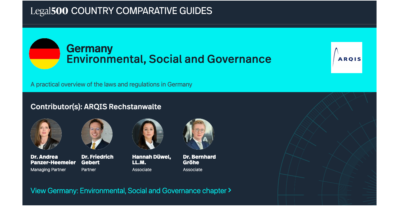 Germany: Environmental, Social and Governance – Country Comparative Guides
