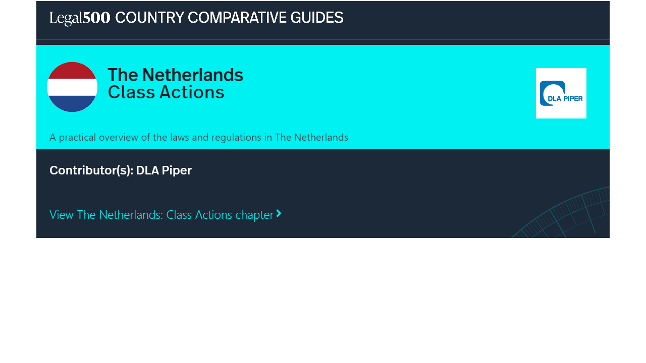 The Netherlands: Class Actions – Country Comparative Guides