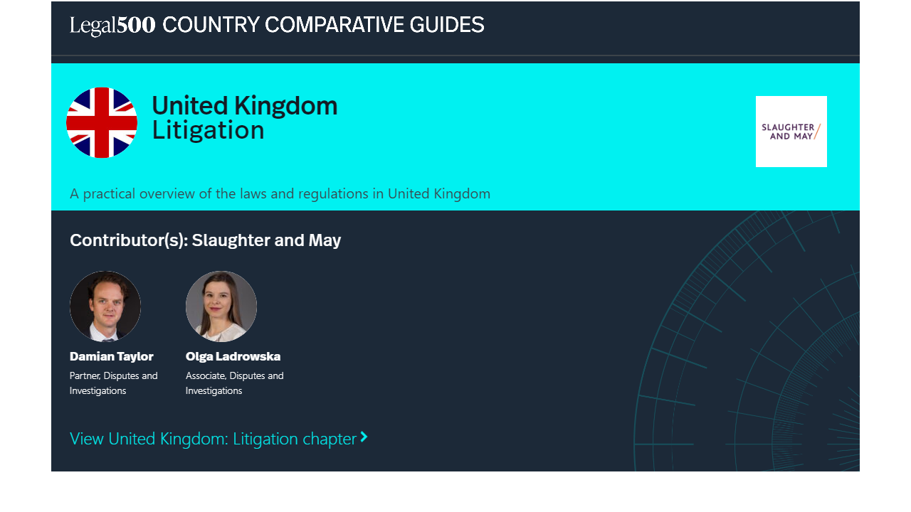 United Kingdom: Litigation – Country Comparative Guides