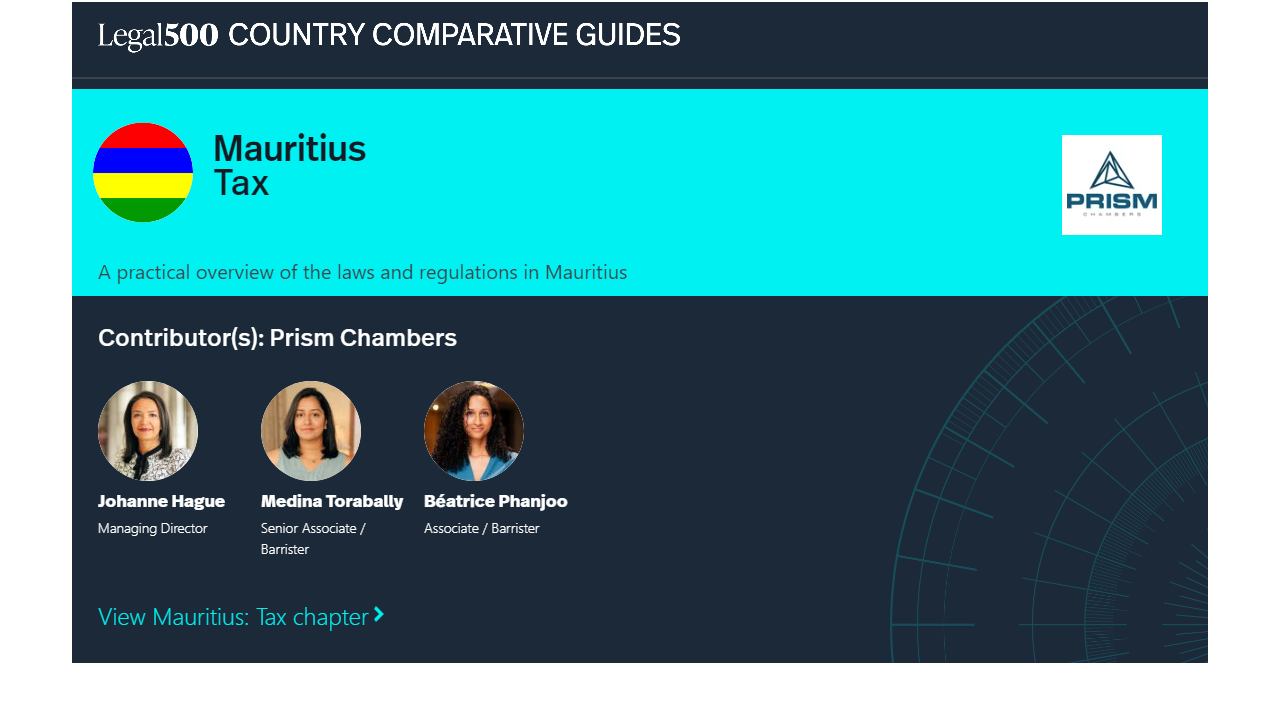 Mauritius: Tax – Country Comparative Guides